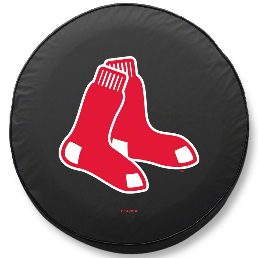Jeep Wrangler Boston Red Sox Spare Tire Cover; Black (76-18 Jeep CJ7 ...