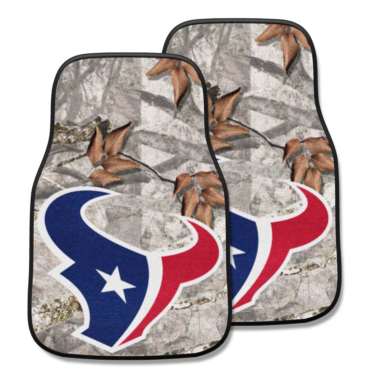 Jeep Wrangler Carpet Front Floor Mats with Houston Texans Logo; Camo ...