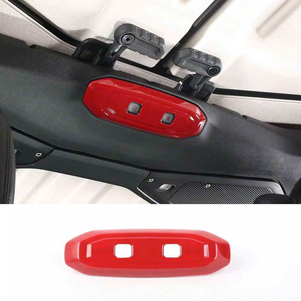 Jeep Wrangler Center Overhead Light Trim Cover; Red (24-26 Jeep ...