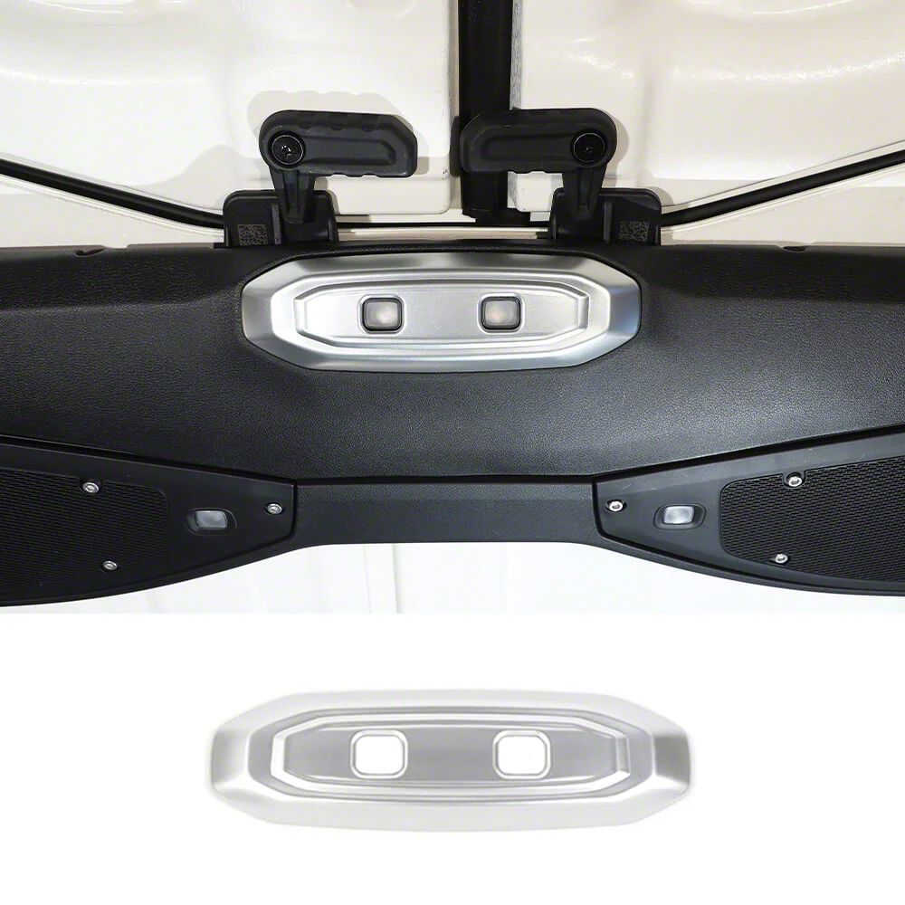 Jeep Wrangler Center Overhead Light Trim Cover; Silver (24-26 Jeep ...
