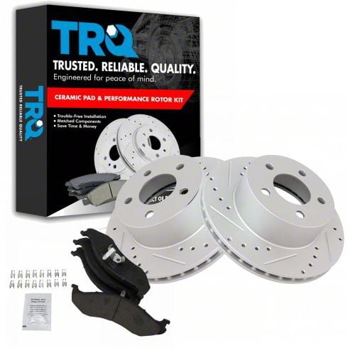 Jeep Wrangler Ceramic Performance Brake Rotor and Pad Kit; Front (90-98 ...