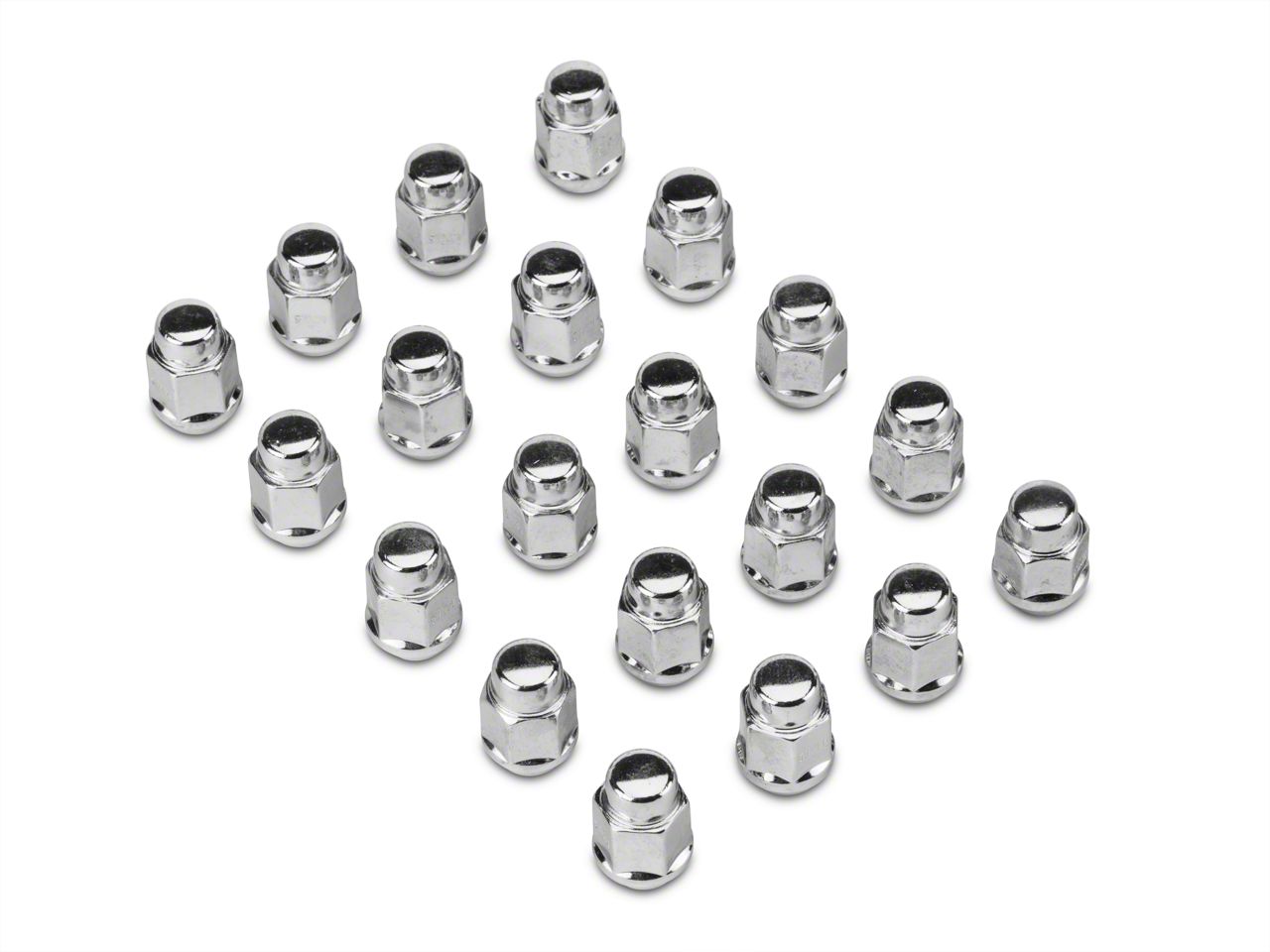 Jeep Wrangler Chrome Acorn Lug Nut Kit; 13/16; Set of 20 (18-26 Jeep ...