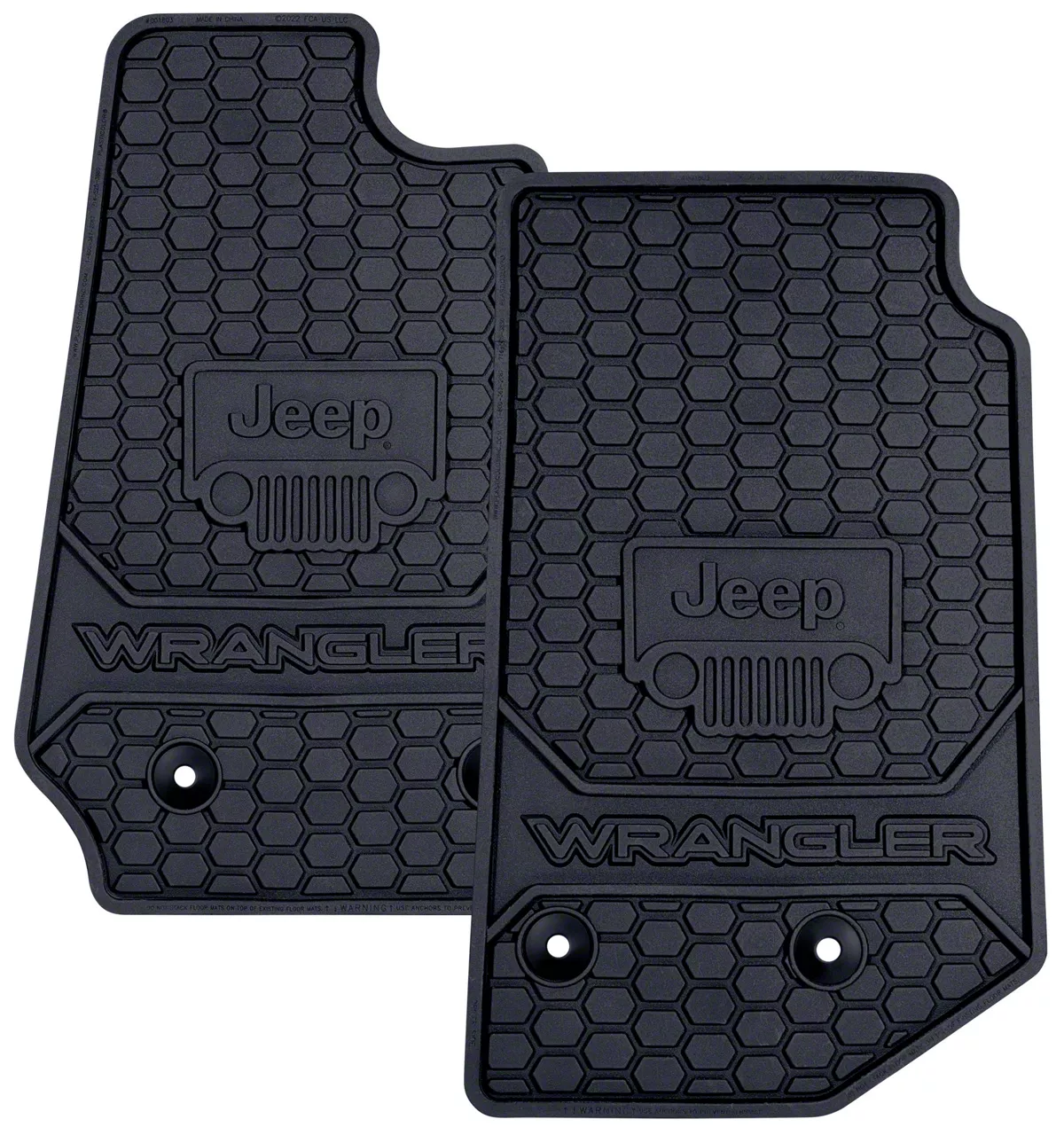 Jeep Wrangler Custom Fit Front Floor Mats with Jeep Wrangler Logo ...