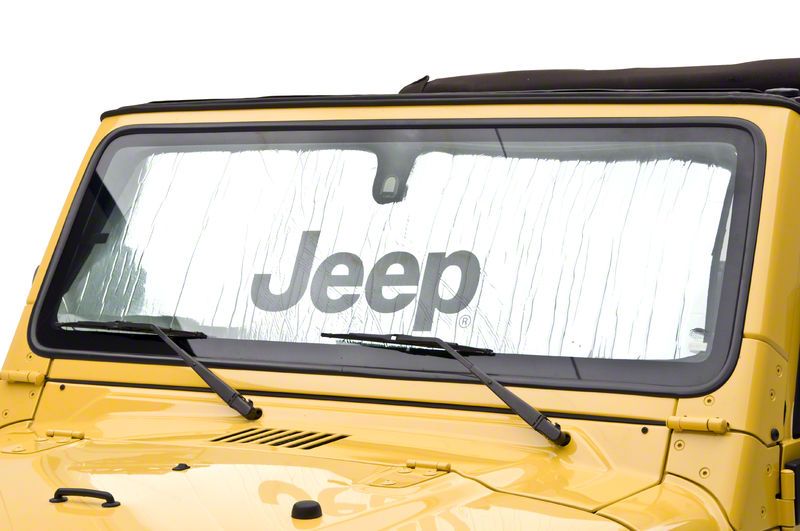 Jeep Wrangler Custom Fit Sunshield with Jeep Logo (14-18 Jeep Wrangler ...
