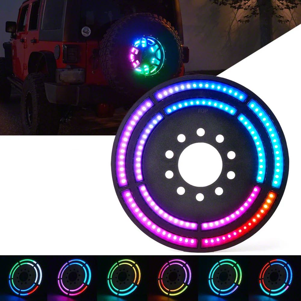 Jeep Wrangler Cyclone Series RGB Dual Ring LED Spare Brake Light (07-26 ...