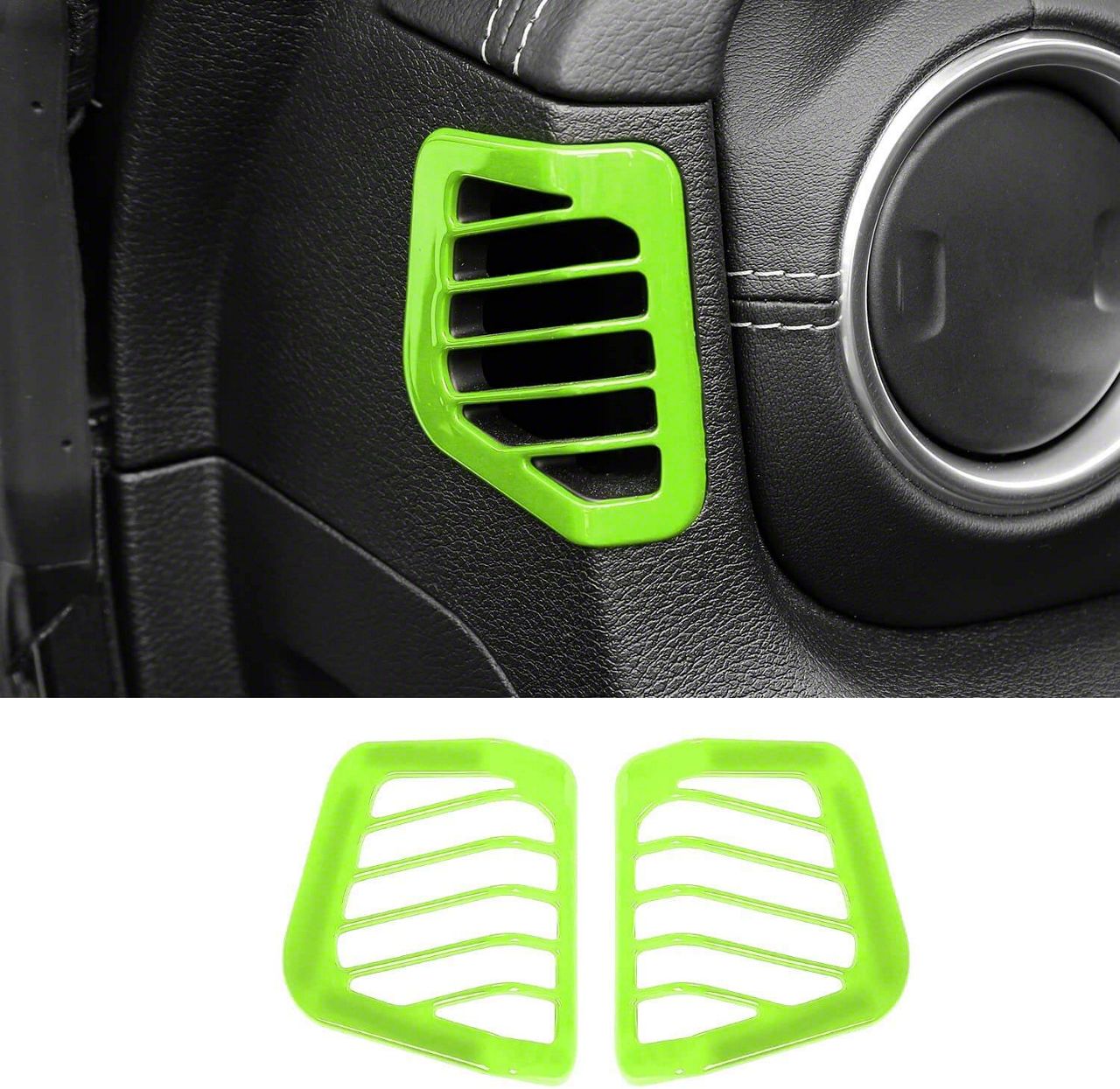 Jeep Wrangler Dashboard Side Air Vent Trim; Green (18-23 Jeep Wrangler ...