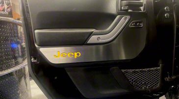 Jeep Wrangler Door Guards with Jeep Logo Inlay; Front; Yellow Carbon ...