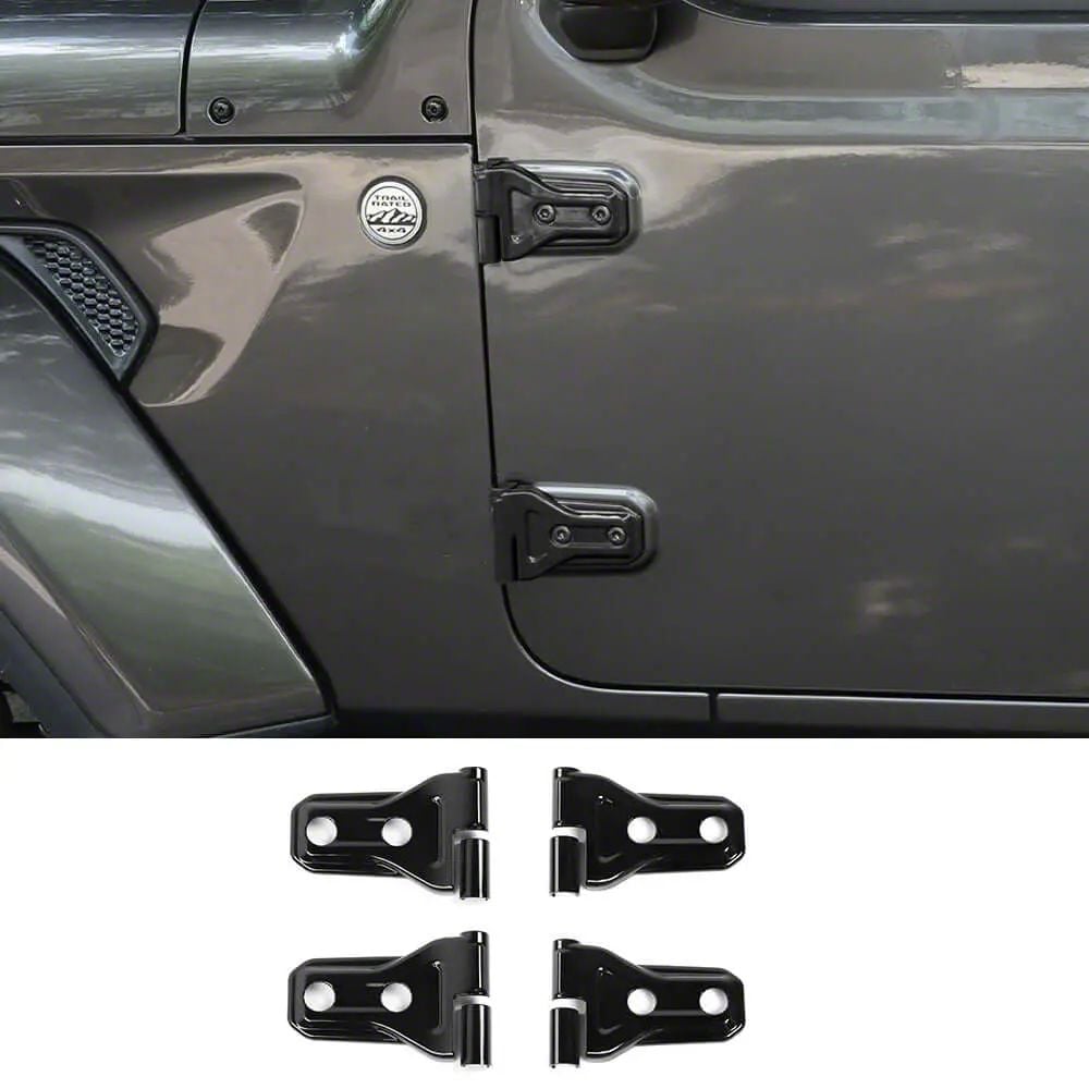 Jeep Wrangler Door Hinge Covers; Black (18-26 Jeep Wrangler JL 2-Door ...