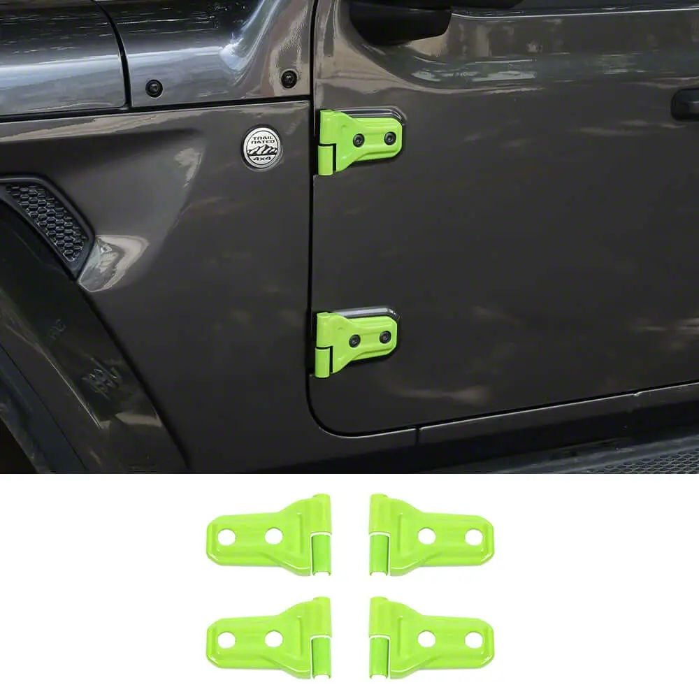 Jeep Wrangler Door Hinge Covers; Green (18-26 Jeep Wrangler JL 2-Door ...