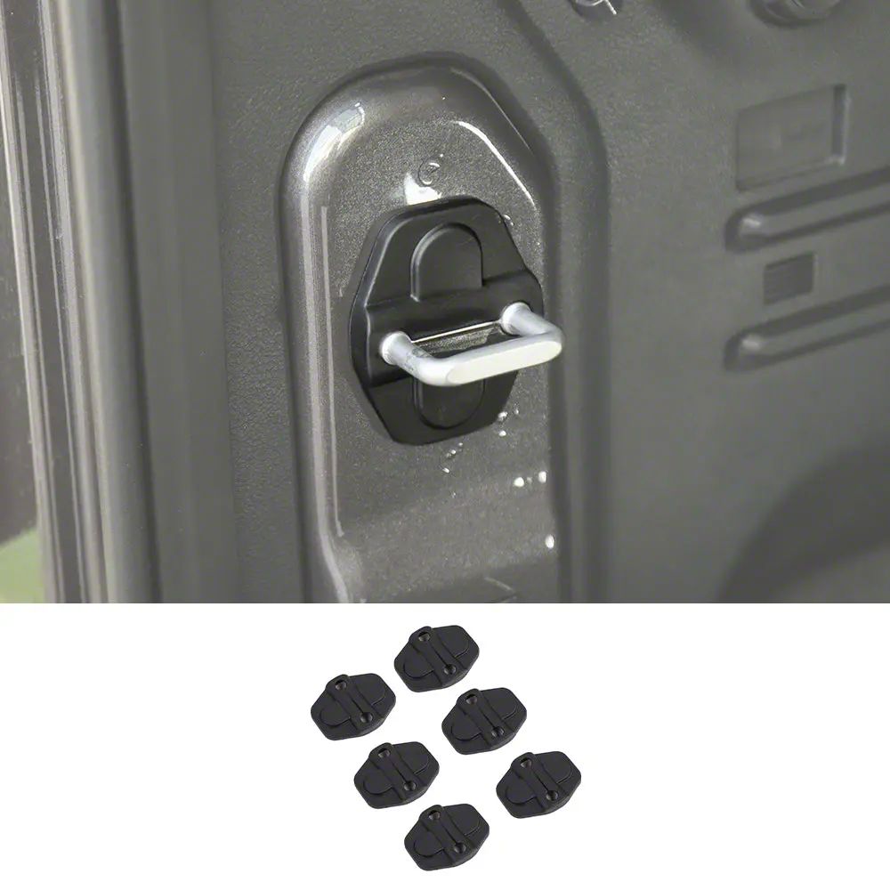 Jeep Wrangler Door Latch Covers; Black (18-26 Jeep Wrangler JL 4-Door ...