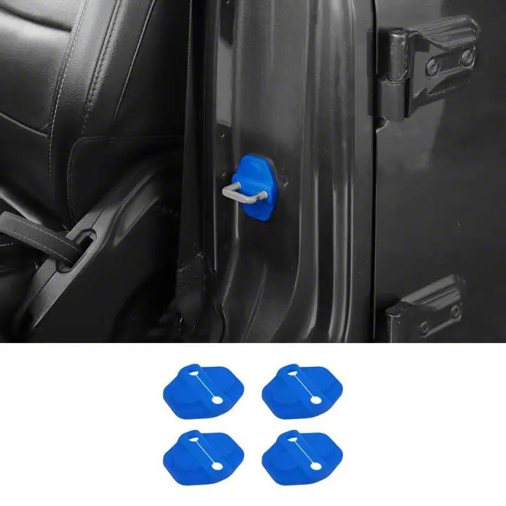 Jeep Wrangler Door Latch Covers; Blue (18-26 Jeep Wrangler JL 2-Door ...