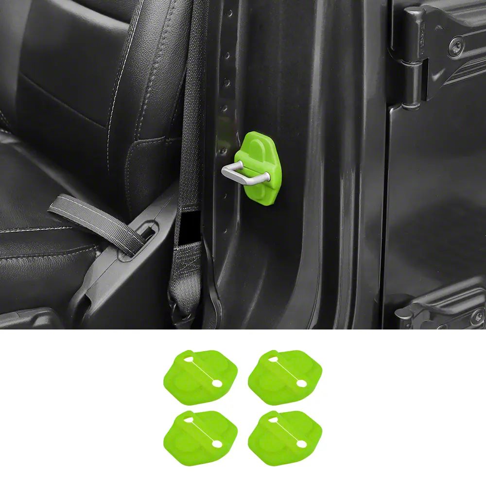 Jeep Wrangler Door Latch Covers; Green (18-26 Jeep Wrangler JL 2-Door ...