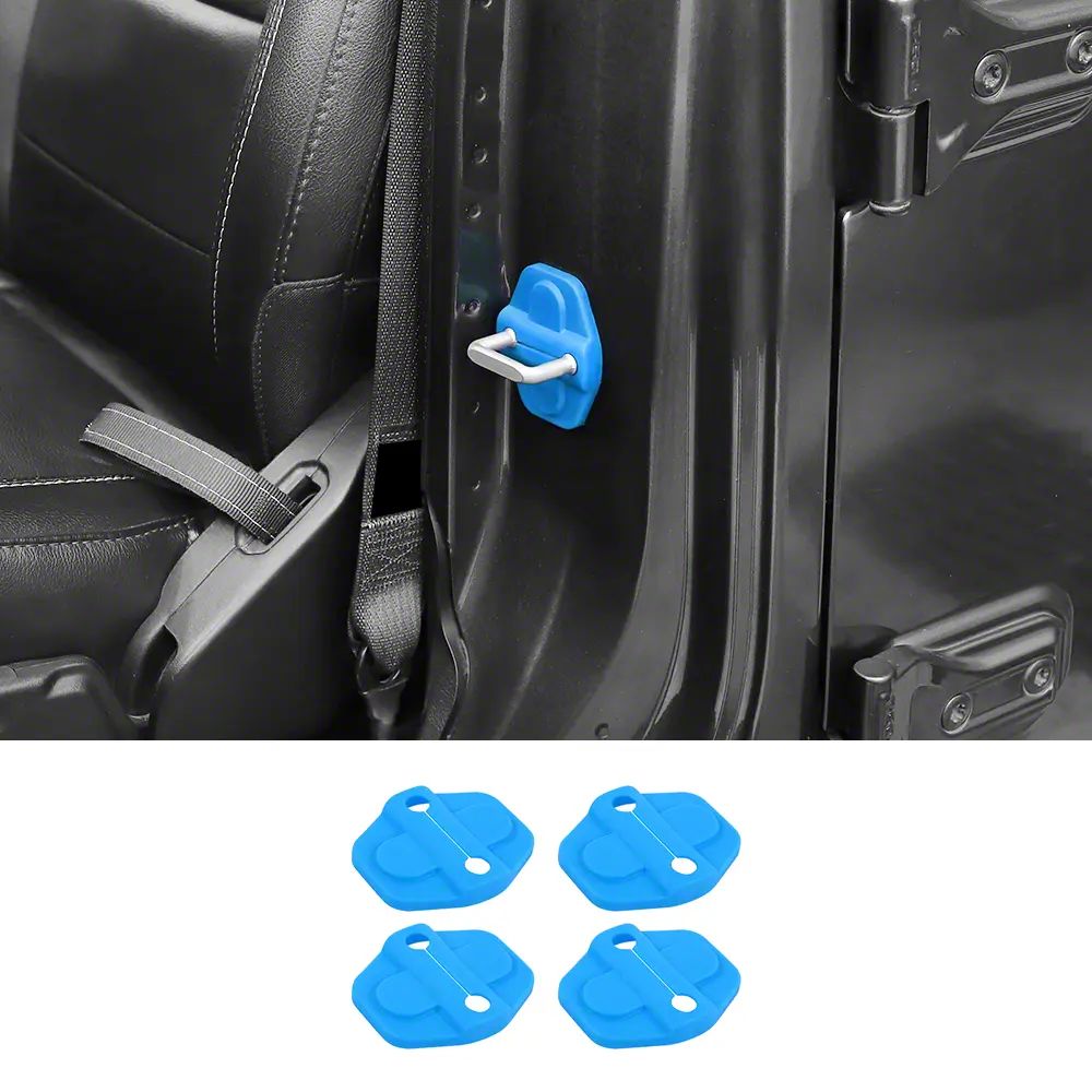 Jeep Wrangler Door Latch Covers; Light Blue (18-26 Jeep Wrangler JL 2 ...