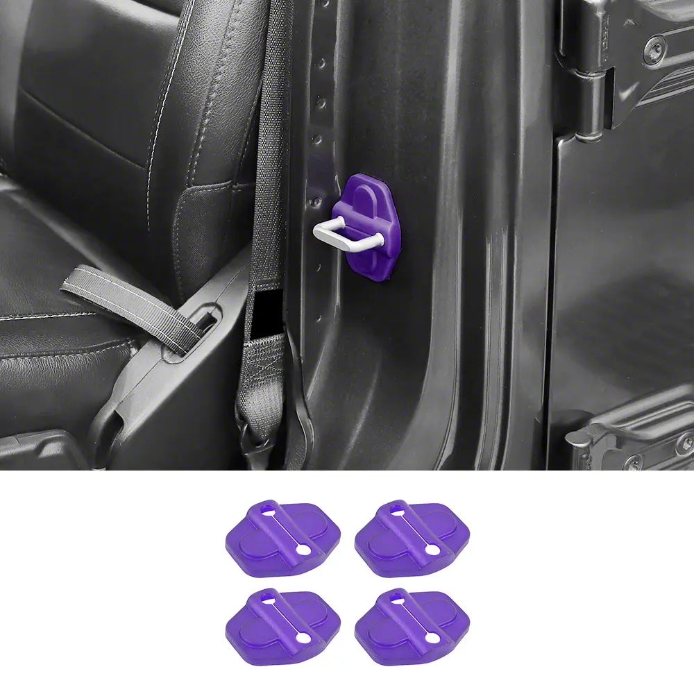 Jeep Wrangler Door Latch Covers; Purple (18-26 Jeep Wrangler JL 2-Door ...