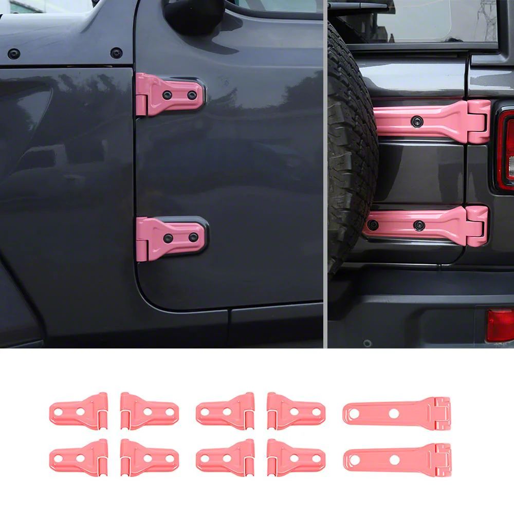 Jeep Wrangler Door and Tailgate Hinge Cover Kit; Pink (18-26 Jeep ...