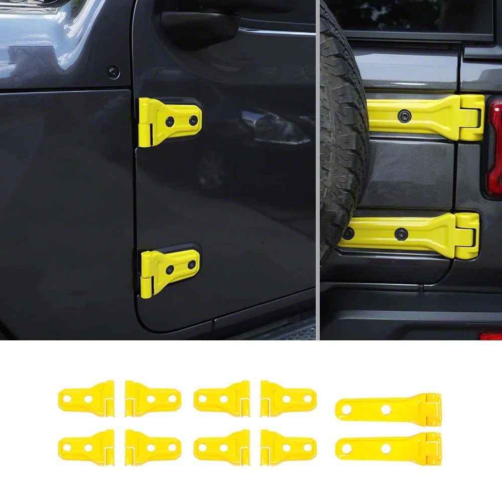 Jeep Wrangler Door and Tailgate Hinge Cover Kit; Yellow (18-26 Jeep ...