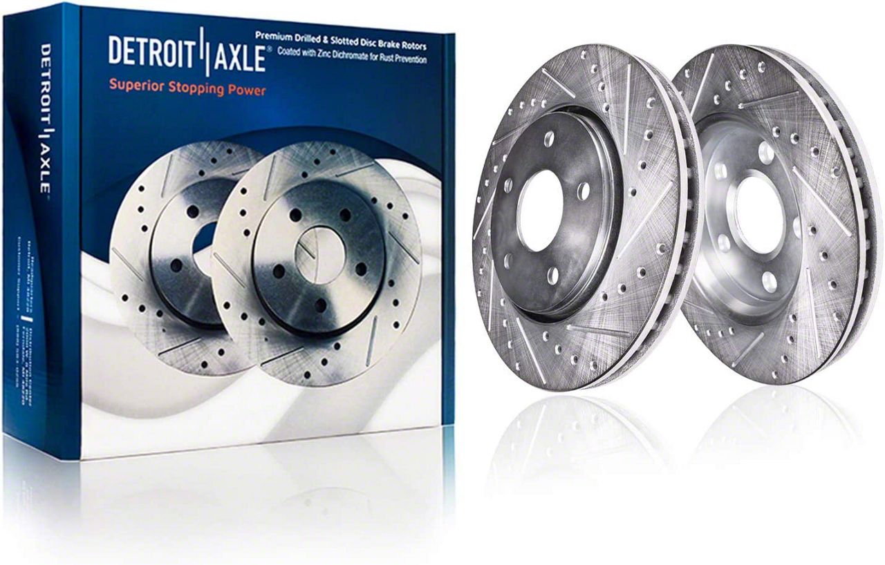 Jeep Wrangler Drilled and Slotted Rotors; Front Pair (90-98 Jeep ...