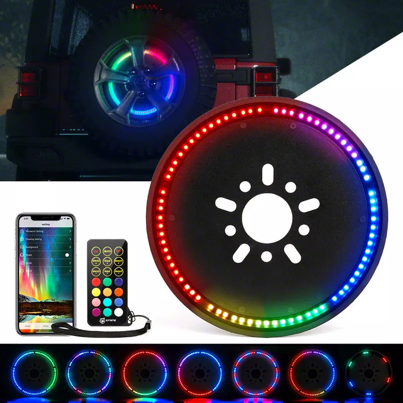 Jeep Wrangler Dual Ring RGB LED Spare Tire Brake Light (07-18 Jeep ...