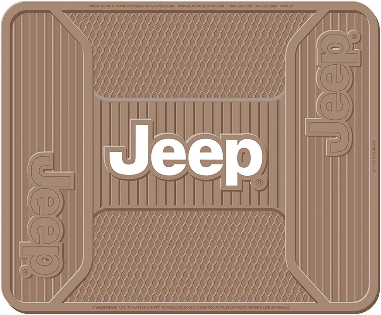 Jeep Wrangler Elite Series Utility Mat with Jeep Logo; Tan (Universal ...
