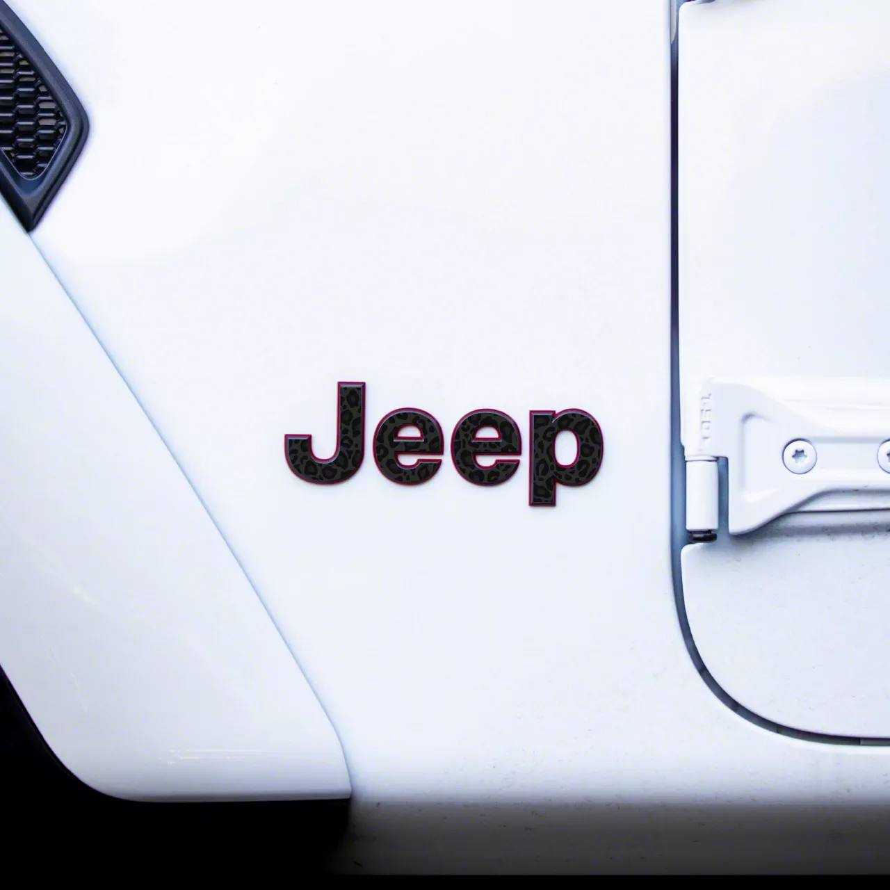 Jeep Wrangler JEEP Emblem Overlay Decal Set; Matte Black Leopard (97-06 ...