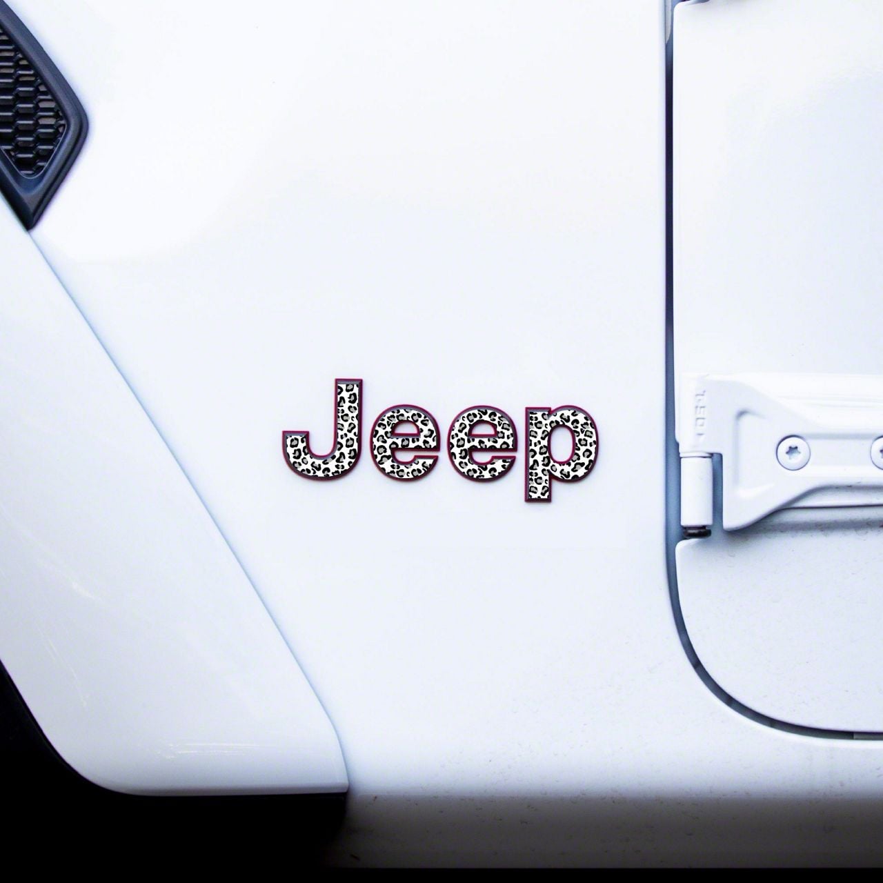 Jeep Wrangler JEEP Emblem Overlay Decal Set; Matte Black and White ...