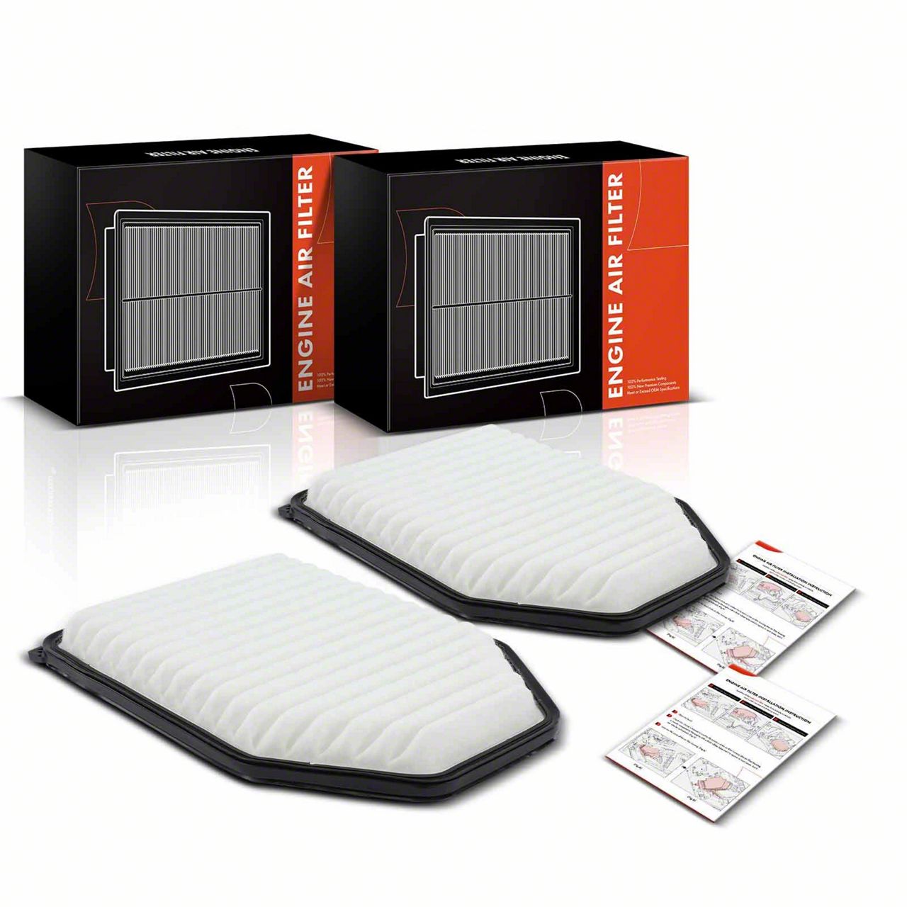 Jeep Wrangler Engine Air Filters with Rigid Panel; Set of Two (07-18 ...
