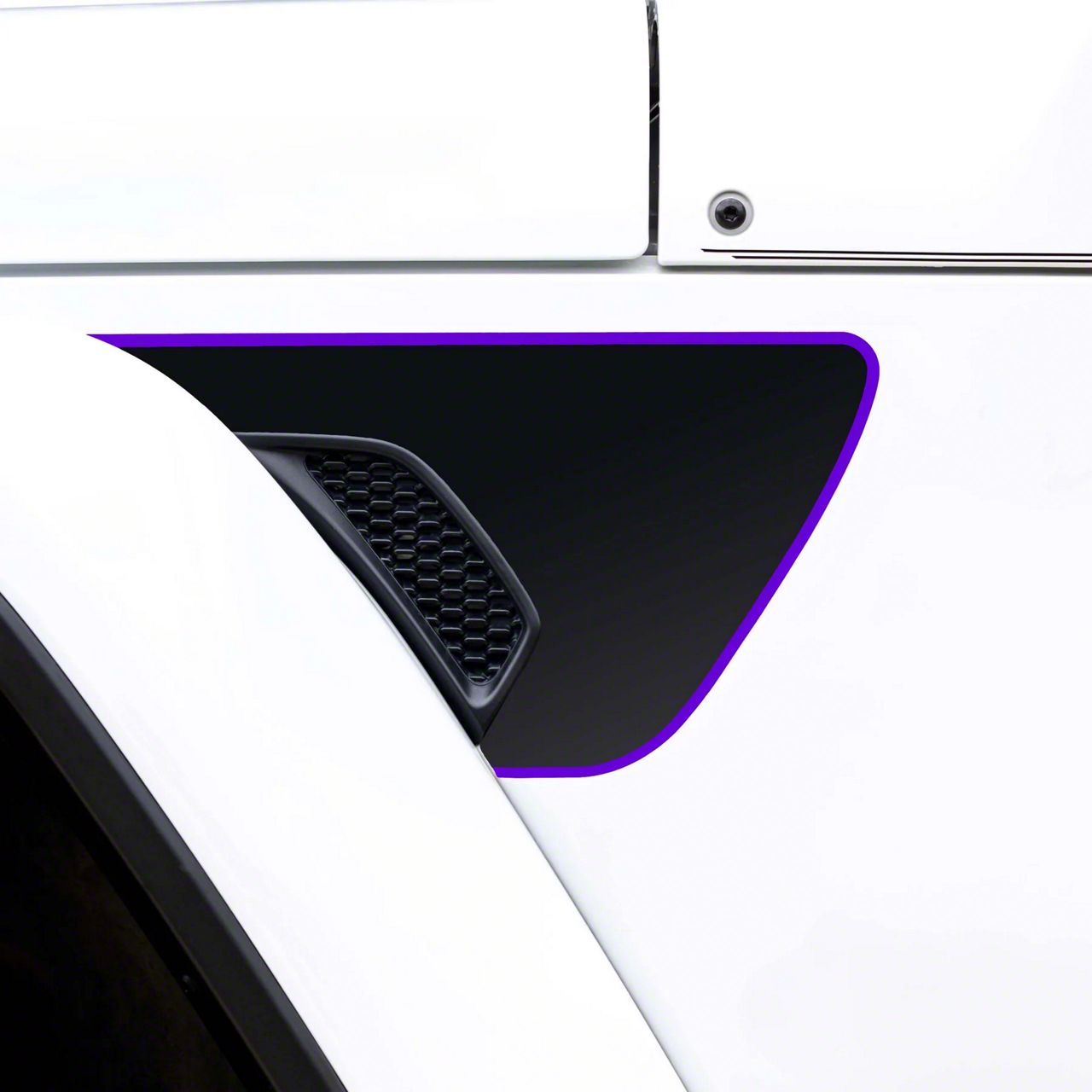 Jeep Wrangler Fender Vent Premium Wrap Decal; Matte Black with Purple ...