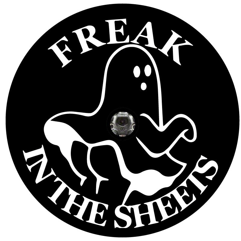 Jeep Wrangler Freak in The Sheets with Funny Ghost Spare Tire Cover ...
