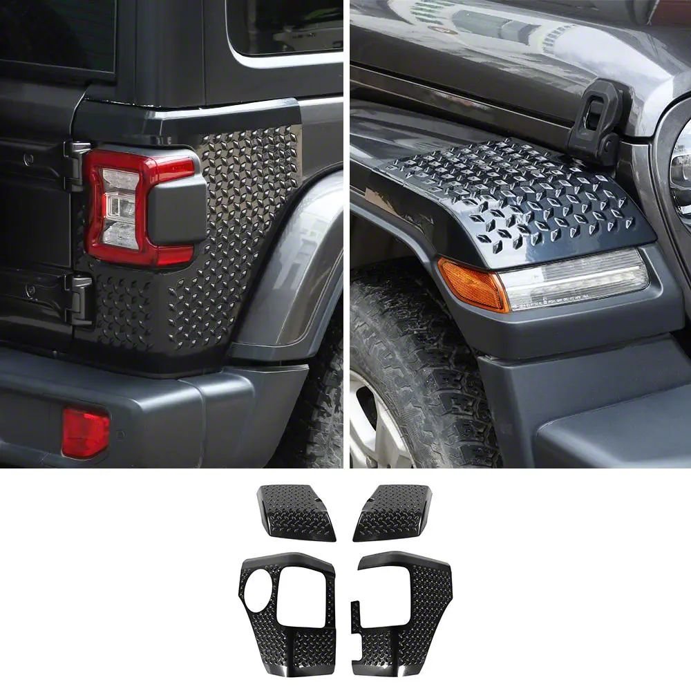 Jeep Wrangler Front Fender Eyebrow Angle and Tail Light Angle Trim ...