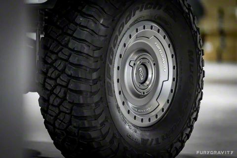 Jeep Wrangler Fury Series Beadlock Style Titanium Gray Wheel; 17x9 ...