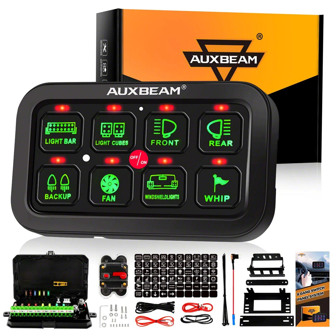 Jeep Wrangler GA80 Series RGB 8-Gang Multifunction Switch Panel ...