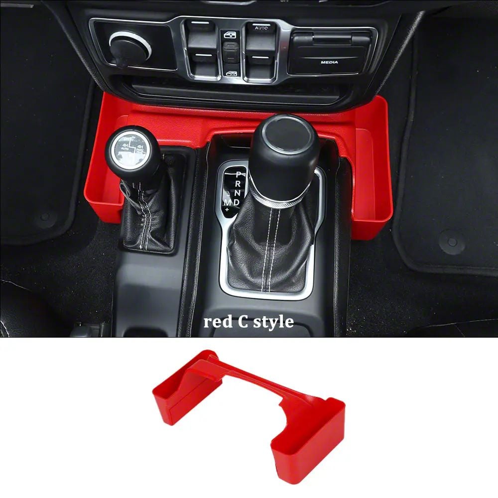 Jeep Wrangler Gear Shift Storage Box Tray; Red (18-26 Jeep Wrangler JL ...