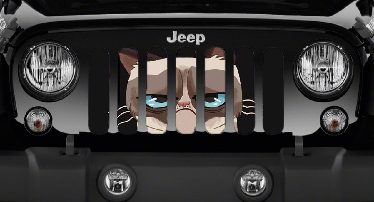 Jeep Wrangler Grille Insert; Angry Cat (87-95 Jeep Wrangler YJ) - Free ...