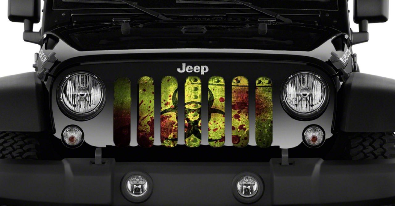 Jeep Wrangler Grille Insert; Bloody Biohazard (18-23 Jeep Wrangler JL w ...