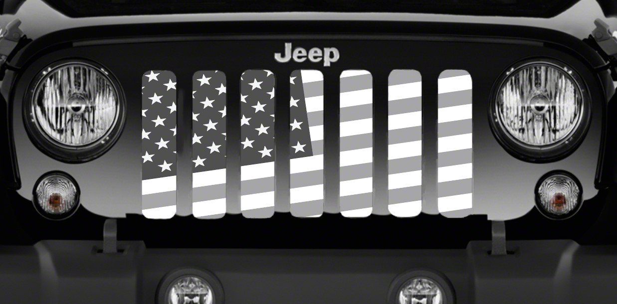 Jeep Wrangler Grille Insert; Ghost Tactical Slanted American Flag (07 ...