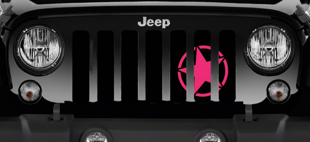 Jeep Wrangler Grille Insert; Oscar Mike Hot Pink (76-86 Jeep CJ5 & CJ7 ...