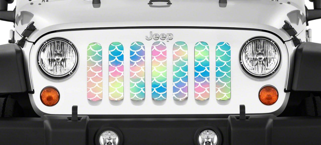 Jeep Wrangler Grille Insert; Pastel Mermaid Scales (18-23 Jeep Wrangler ...