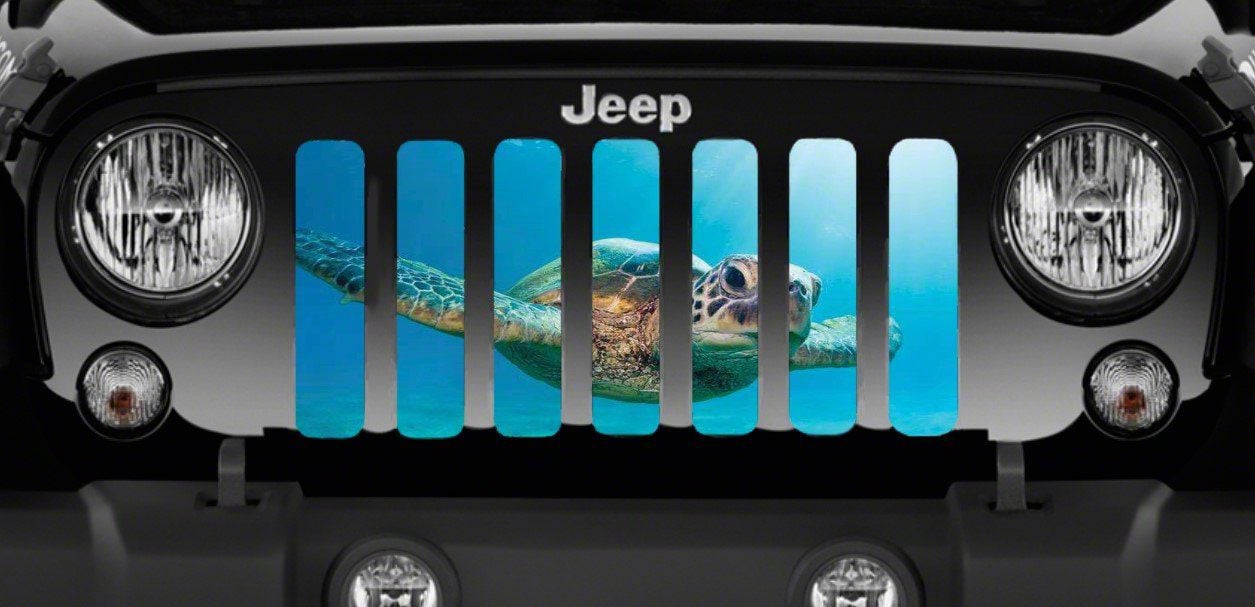 Jeep Wrangler Grille Insert; Rip Tide Sea Turtle (97-06 Jeep Wrangler ...