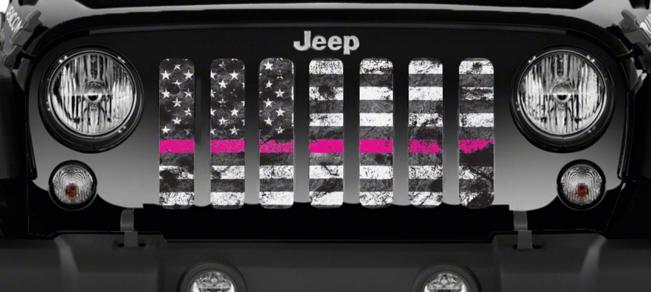 Jeep Wrangler Grille Insert; Tactical Dirty Grace Pink Line (76-86 Jeep ...