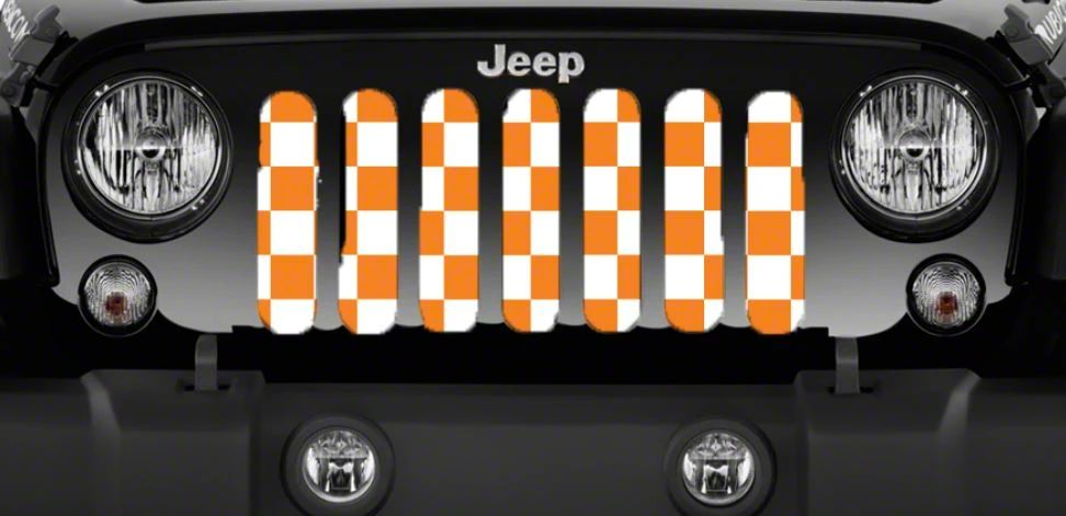 Jeep Wrangler Grille Insert; Tennessee Orange Checkerboard (07-18 Jeep ...