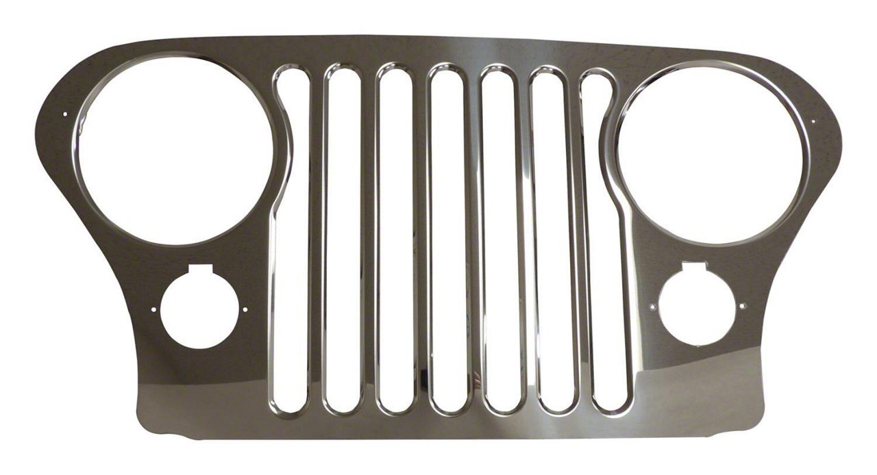 Jeep Wrangler Grille Overlay Kit; Stainless Steel (76-86 Jeep CJ7 ...