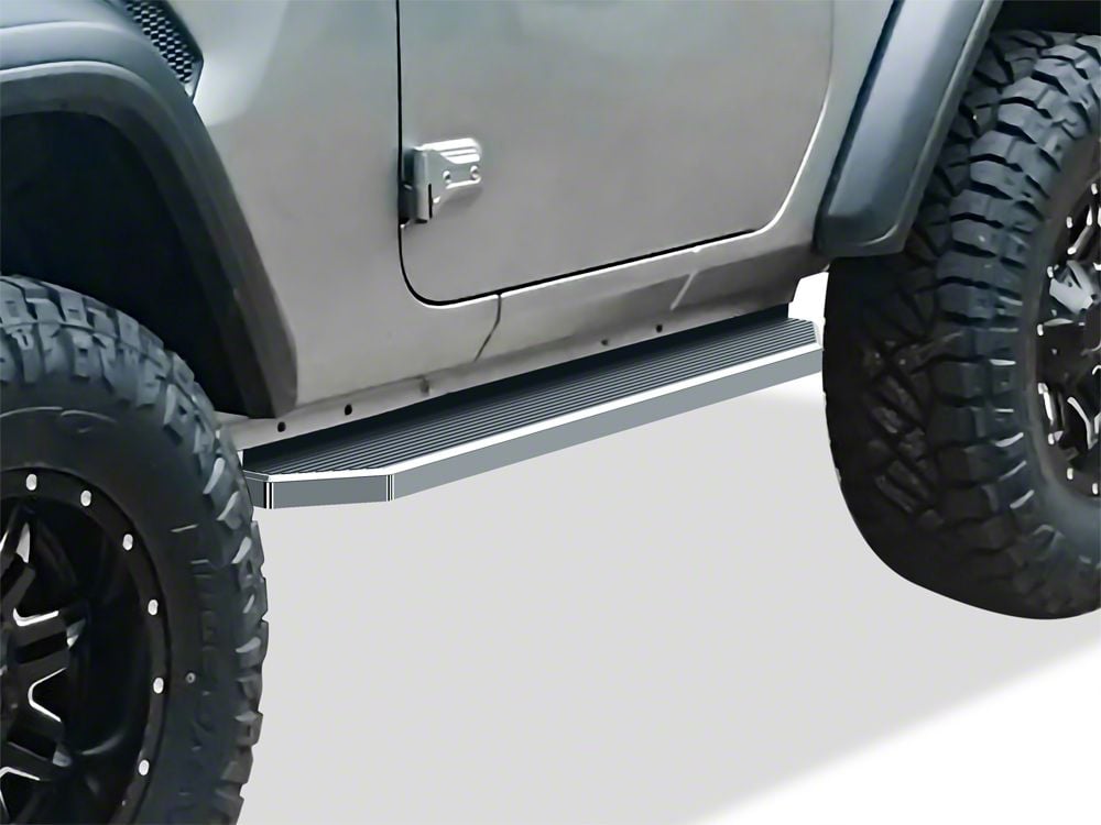 Jeep Wrangler H-Style Running Boards; Polished (07-18 Jeep Wrangler JK ...