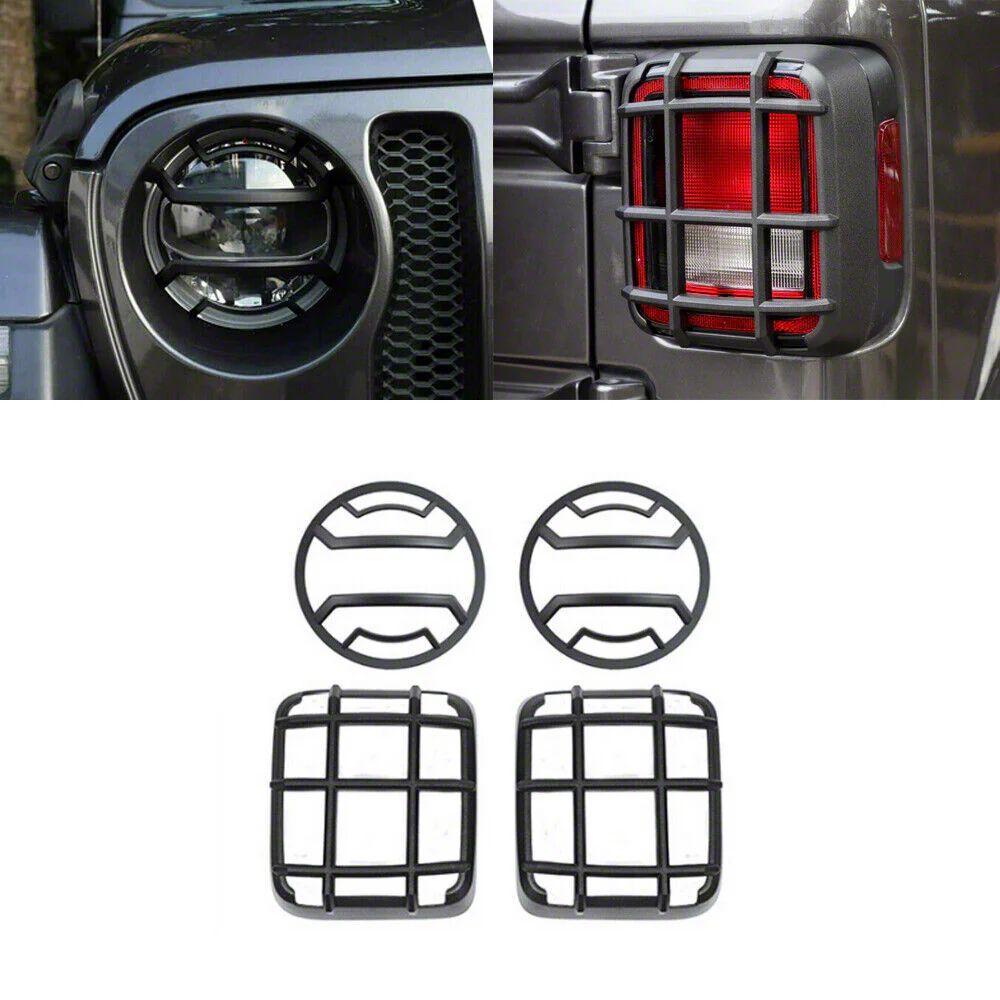 Jeep Wrangler Headlight and Tail Light Covers; Black (18-26 Jeep ...