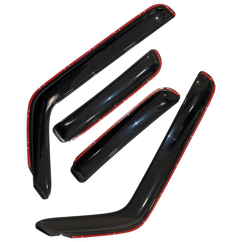 Jeep Wrangler In-Channel Rain Guards; Front and Rear; Smoke (07-18 Jeep ...