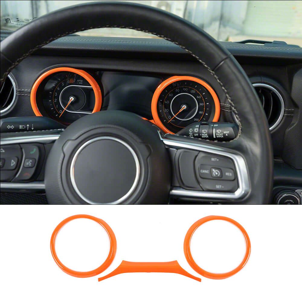 Jeep Wrangler Instrument Cluster Trim Ring; Orange (18-23 Jeep Wrangler ...
