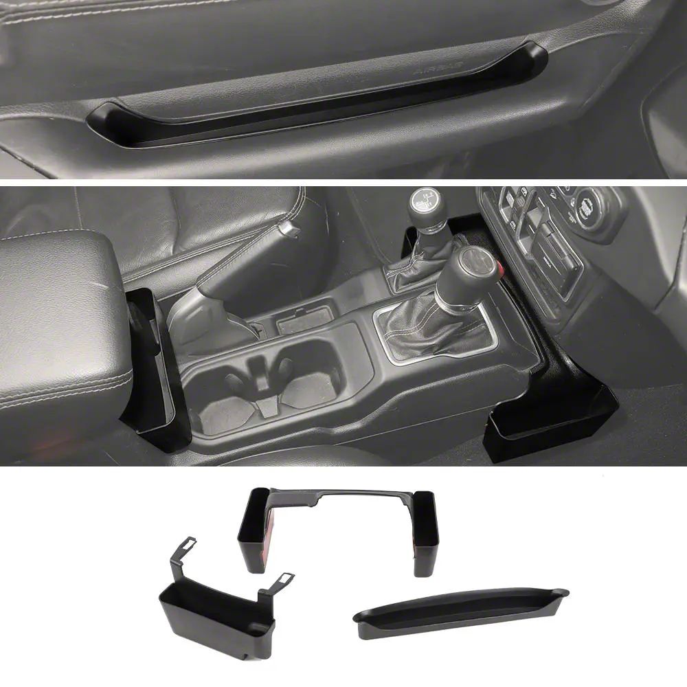 Jeep Wrangler Interior Storage Box Organizer Kit; 3-Piece (18-23 Jeep ...