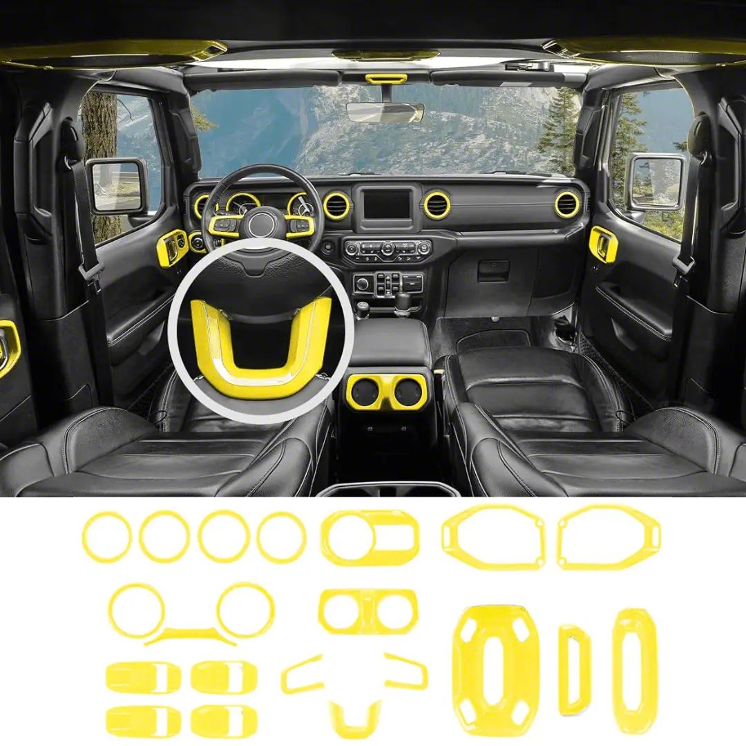 Jeep Wrangler Interior Trim Kit; 21-Piece; Yellow (18-23 Jeep Wrangler ...