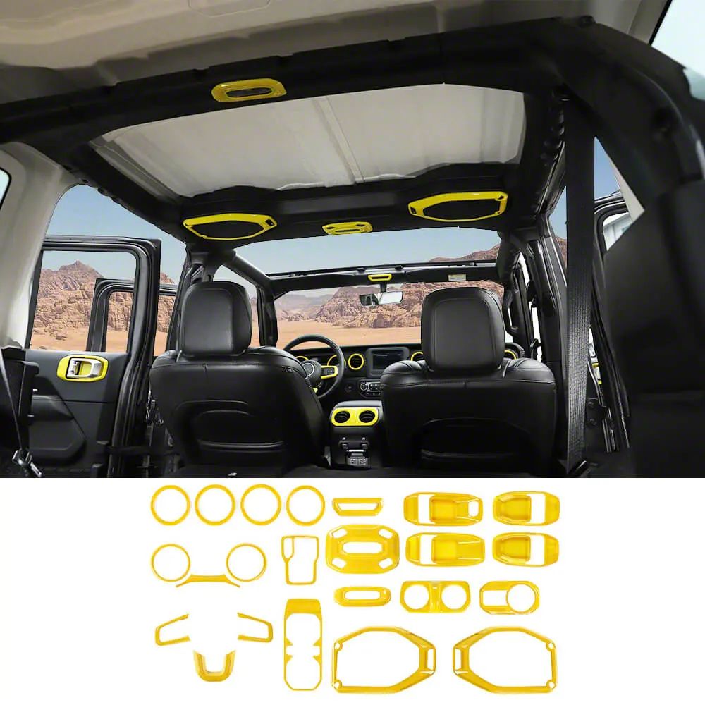 Jeep Wrangler Interior Trim Kit; 23-Piece; Yellow (18-23 Jeep Wrangler ...