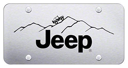 Jeep Wrangler Jeep Mountain License Plate; Brushed Stainless (Universal ...