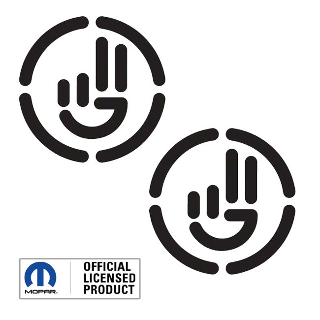 Jeep Wrangler Jeep Wave with Circle; Gloss Black (97-26 Jeep Wrangler ...